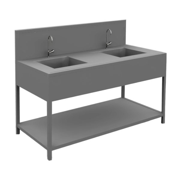 CSSD Worktable with Two Washing Trays – Medimek